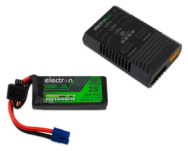 Intelligent 2S EC3 LiPo Battery & Charger, 2200mAh 50C – Dollar Hobbyz