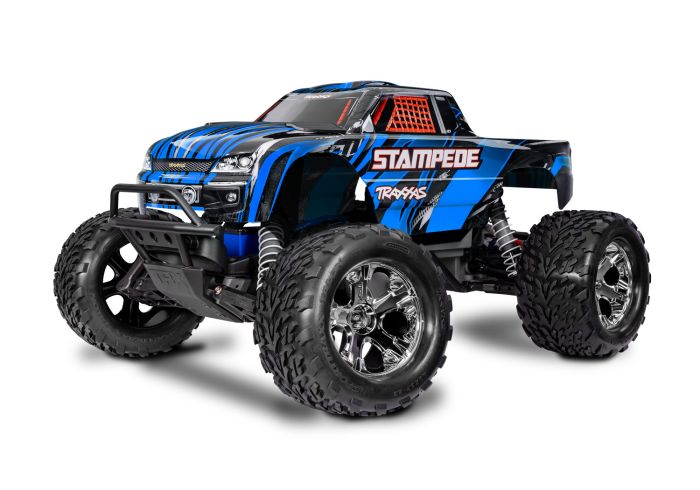 Traxxas 36254-8-BLUE Stampede HD 1/10 2WD Monster w/ Battery & USB-C C ...